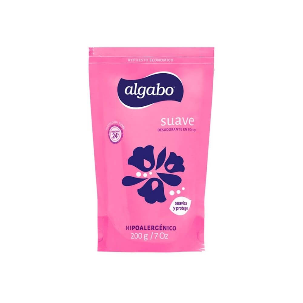 Talco Desodorante Rosa Algabo Repuesto Doy Pack 200 gr - arjosimarprod