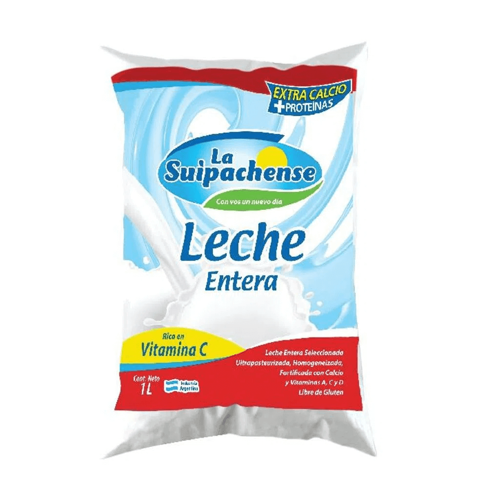 Leche Entera Bebible Sachet La Suipachense 1Lt - arjosimarprod