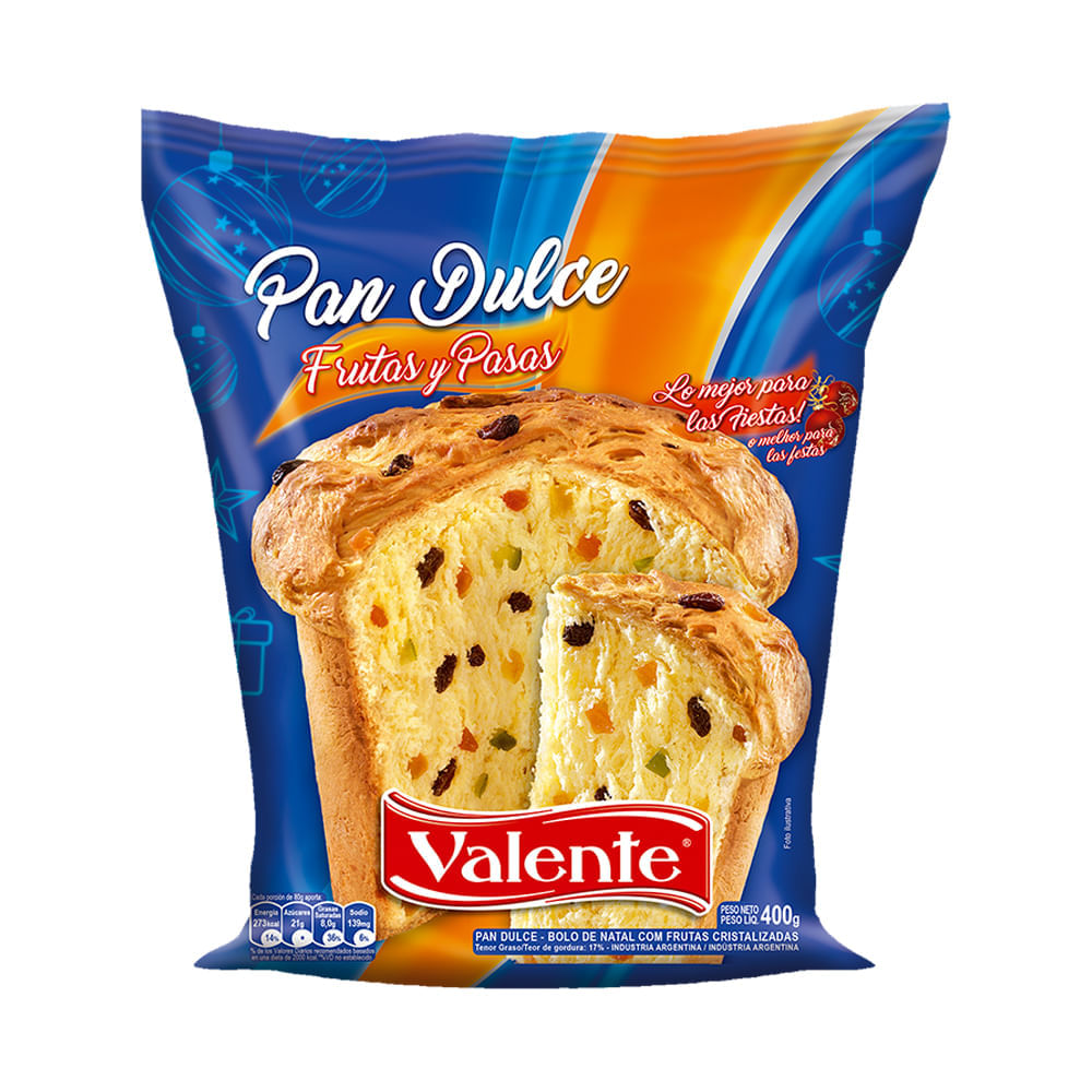 valente p.dulce c/fruta 400gr - arjosimarprod