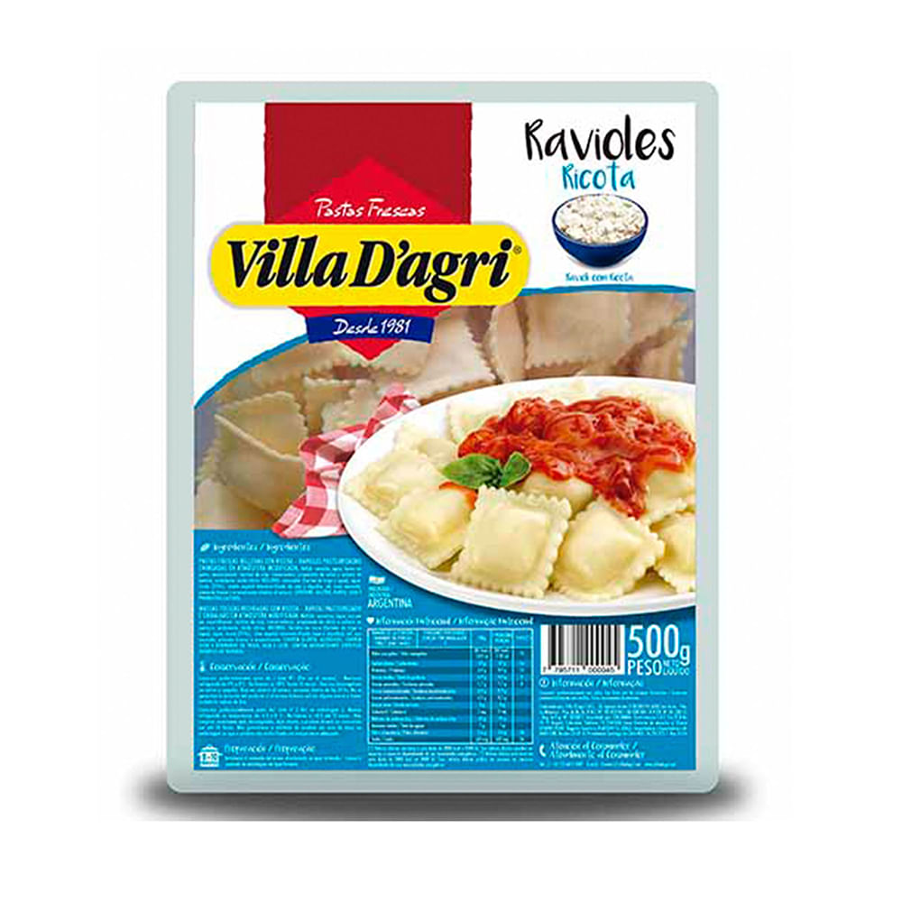 Ravioles Frescos de Ricota Villa Dagri 500 gr - arjosimarprod