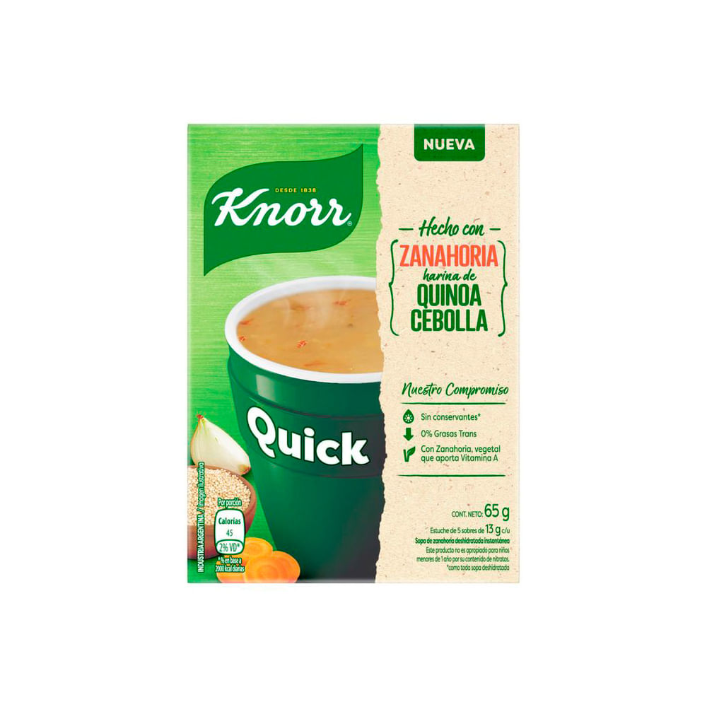 Sopa Quick Zanahoria Quinoa Knorr 5U - arjosimarprod