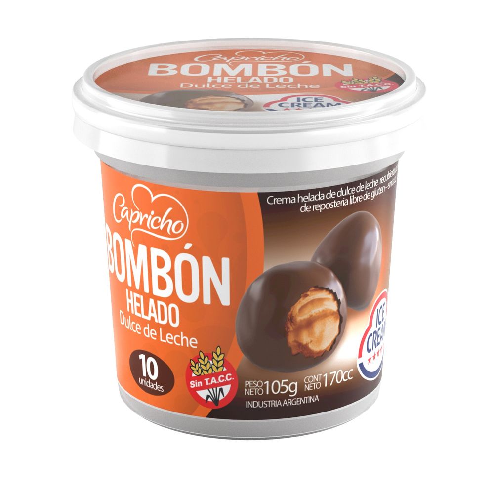 Bombon Helado Capricho Dulce de Leche Ice cream 105 gr 10 un ...